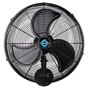 Tornado 20 Inch Pro Series High Velocity Oscillating Waterproof Outdoor Wall Mount Fan For Industrial, Commercial, Residential Use 3 Speed 5250 CFM UL Safety Listed
