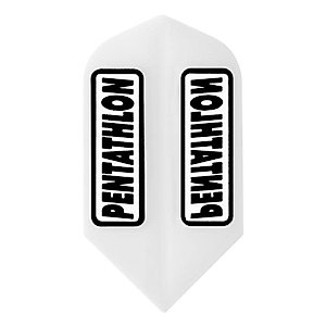 US Darts 3 Sets (9 Flights) Pentathlon Slim White Dart Flights - Extra Tough, 100 Micron