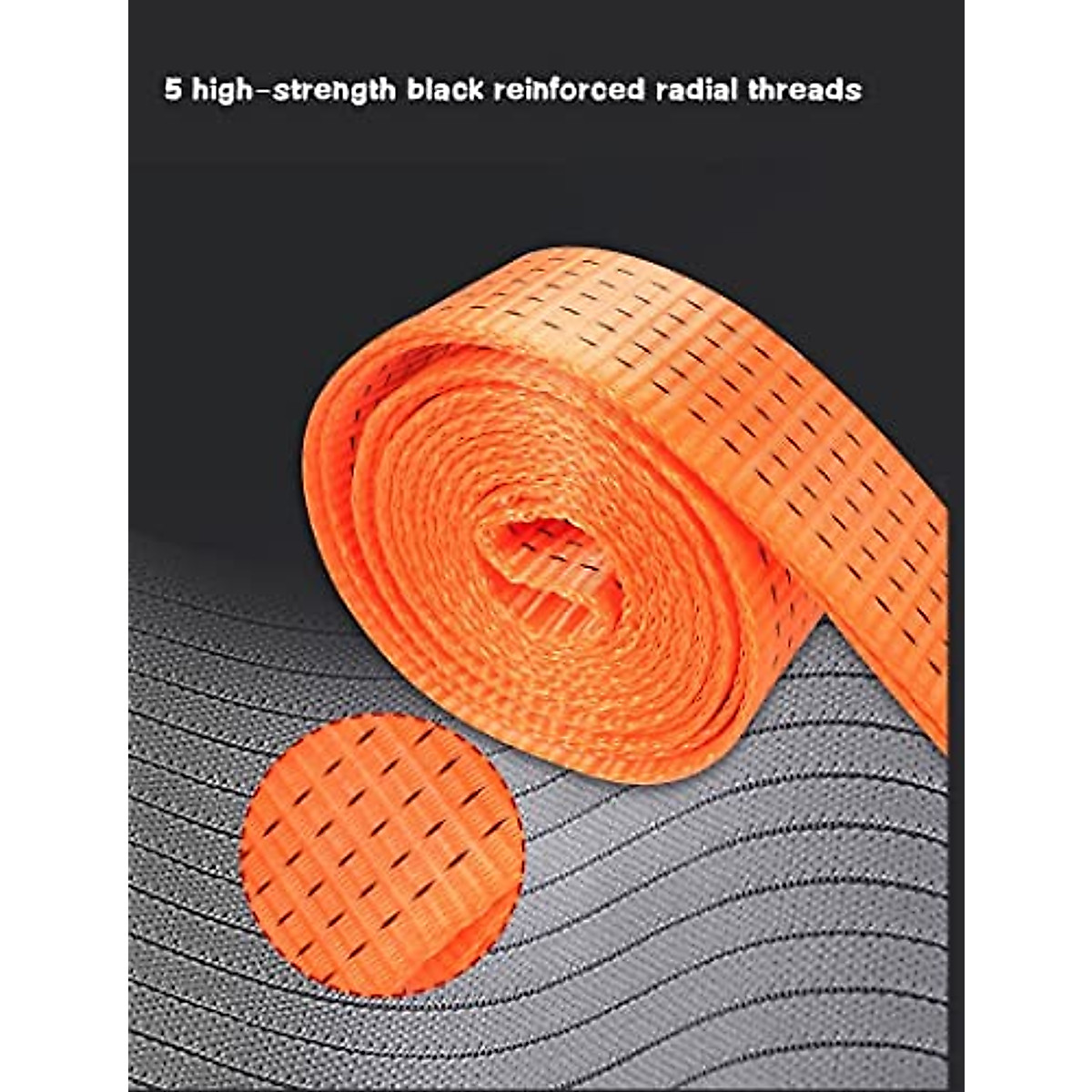 Recovery Tow Strap 2" X 20' LB Tested 20,024lb （10 US Tons ） Break Strength, Use for Emergency 4x4 Towing Rope Heavy Duty, Tree Saver, Winch Extension, Triple Reinforced Loops, Ensure Safety - SHWHLMN