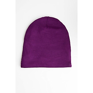 Grace Eleyae GE Sleep Cap | Slap Silky Adjustable Satin Lined Cap Stylish Premium Quality Beanie Hat Head Cover for Curly Hair Women Soft & Smooth One Size Fits All (Purple)