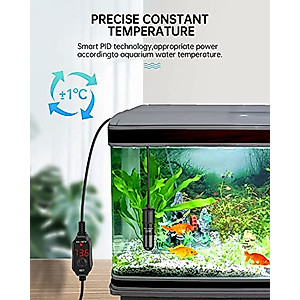 SILICAR Mini Aquarium Heater, 10W Fish Tank Heater with Built-in Thermometer, LED Display, External Temperature Controller, Submersible Turtle Tank Heater for 0.5-1 Gallon