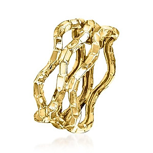 Ross-Simons 14kt Yellow Gold Wavy Open-Space Ring. Size 7
