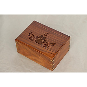 SUPER QUALITY HANDICRAFTS INDIA Wooden Urn Box For Pet Ashes | Wood Cremation Urns For Cat and Dog Ashes | Handmade Keepsake Urns | Funeral Urns With Bottom Opening System