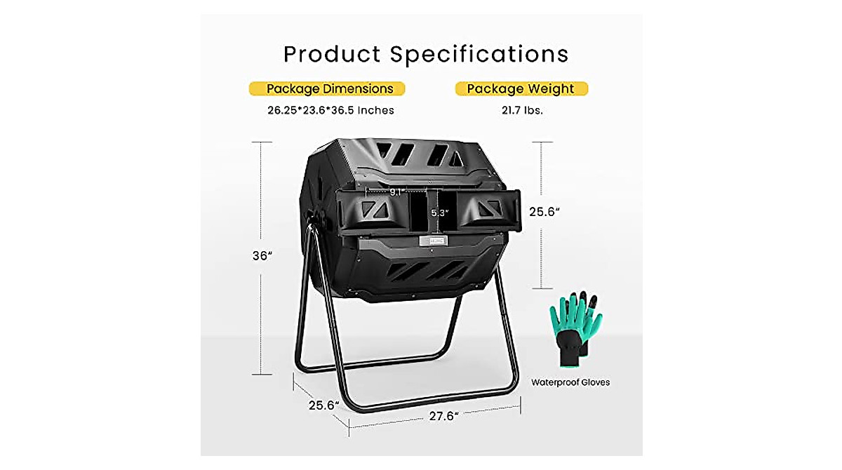 VIVOHOME Dual Chamber Composter & Heavy Duty Garden Cart Set