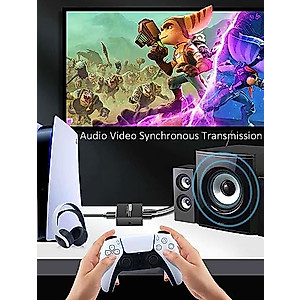 HDMI Audio Extractor, 4K HDMI to HDMI Splitter 3.5mm AUX Audio 1080P, Compatable for TV, PC, PS3/4/5, Blu-ray/DVD/HD Player, Projector, Sound System, Xbox, Switch