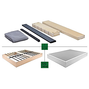 Panana Box Spring High Profile Metal Heavy Duty Easy Assembly Sturdy Box Spring Mattress Foundation, Strong & Sturdy Support No Noise Easy to Clean (9 Inch, Queen)
