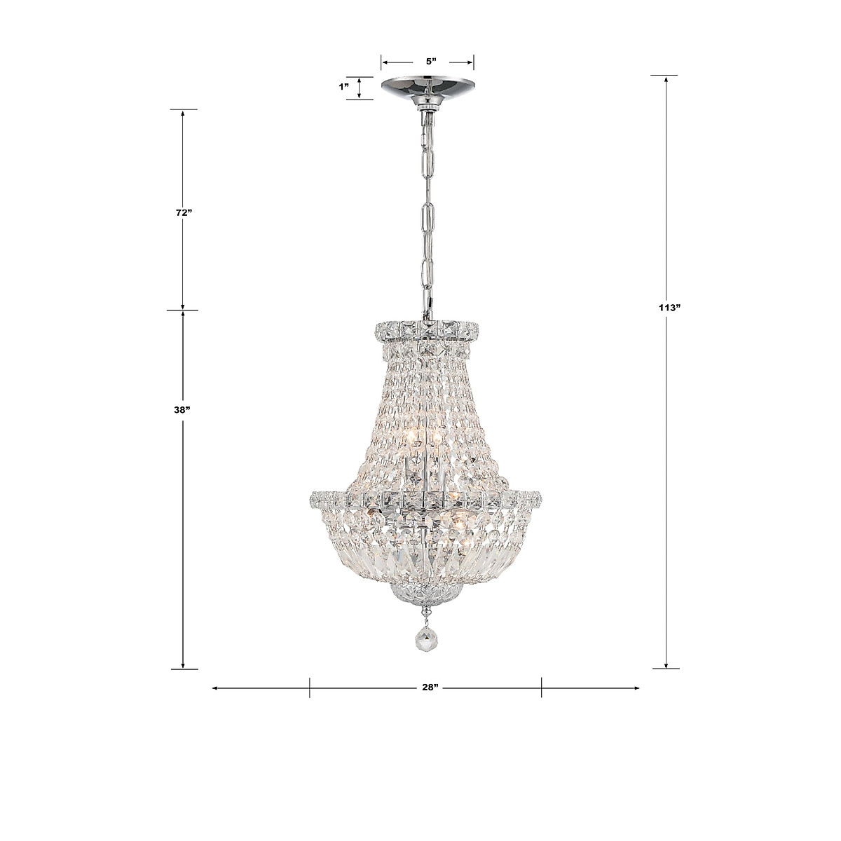 Crystorama Roslyn 15 Light Polished Chrome Chandelier