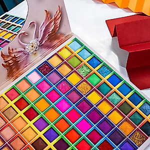 CREAMOON 99 Colors Eyeshadow Palette,Rainbow Shadow Makeup Pallet,Professional Matte Glitter Makeup Metallic Eyeshadow Long Lasting Blendable Natural Colors Make Up Eye Shadows Cosmetics Gift Kit