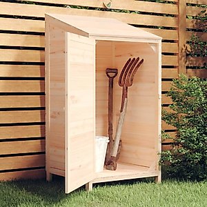 GOLINPEILO Wooden Garden Storage Shed, Outdoor Storage Cabinet, Garden Wood Tool Shed, Outside Wooden Shed Organizer for Yard, Patio, Deck and Porch, 21.7"x20.5"x44.1" Solid Wood Fir