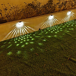 Lxcom Lighting Solar Wall Lights Solar Fence Light Solar Deck Lights Outdoor Solar Fence Post Lights Solar Powered Wall Lights Decorative Deck Light for Home Garden Lawn Backyard, 2 Pack (White)