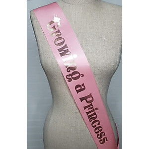 Growing a Princess Baby Shower Sash for Mom Mommy to Be to wear at Sprinkle It's a Girl comes with a Rhinestone Pin
