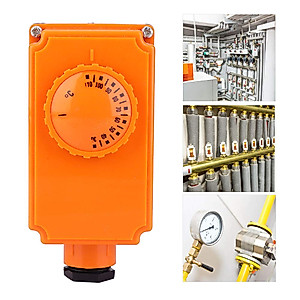Temperature Start Regulator, 30-110℃ G1/2 Male Thread 220V Hot Water Pipeline Thermostat Temperature Controller
