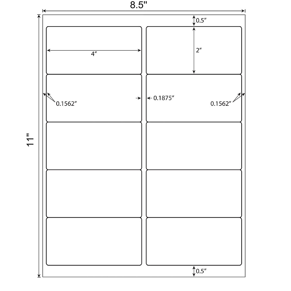 MPRT 2" x 4" Shipping Address Labels 1000 Label Stickers Paper for Laser & Inkjet Printer 10 per Page Printable Mailing Labels - Matte, 100 Sheets