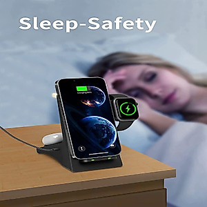 Wireless Charger, 4 in 1 Wireless Charging Station Compatible with Samsung/iWatch/Airpods, and Other Qi-Certified Charging Dock