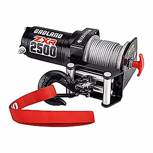 HFT Badland ATV Utility Winch with Wire Rope and Wireless Remote Control ZXR 2500 Lb. Badland