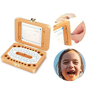 Baby Tooth Box,Solid Wood Teeth Boxes,Teeth Storage Box,Baby Save Boxes,Kids Keepsake Organizer for Baby Teeth and Hair,Baby Shower& Birthday Gift