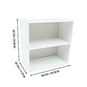 Homoyoyo 1pc Locker White Bookshelf Book Shelves for Office White Bookcase Practical Bookcase Household Bookshelf Floor Bookshelf Earth Tones Storage Rack Lip Gloss White Wood-Based Panel
