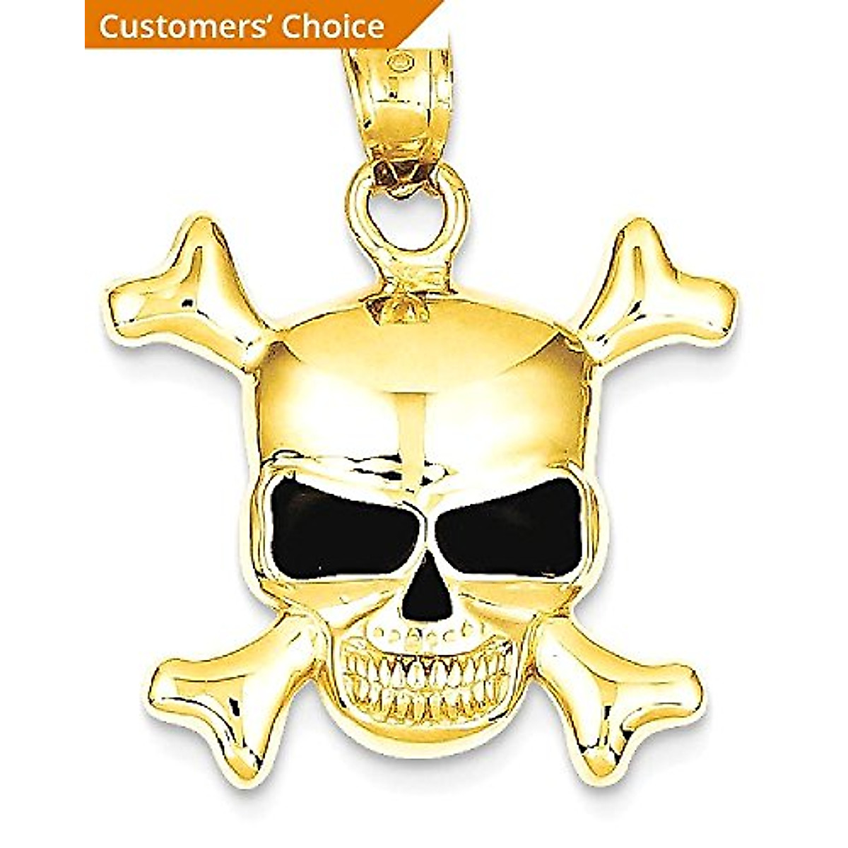 IceCarats 14K Yellow Gold Skull Necklace Charm Pendant Only