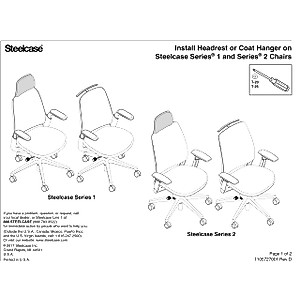 Steelcase Series 1 Headrest ONLY, Graphite Frame with 3D Microknit Fabric (Nickel)