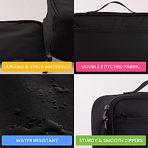 Zulay Insulated Lunch Bag - Thermal Kids Lunch Bag With Spacious Compartment & Built-In Handle - Portable Back To School Lunch Bag For Kids, Boys, & Girls To Keep Food Fresh (Black)