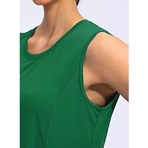 YYV Women's Workout Tank Tops Lightweight Sleeveless Shirts for Women Loose Fit Tops for Athletic Running Tennis Yoga (Green Large)
