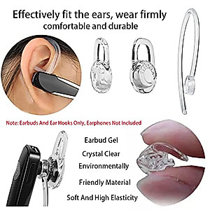 Earbud Tips Silicone Ear Tips & Ear Hook Replacement Earbud Tips 12 Pcs Replacement Ear Hooks And 6pcs Large Replacement Eargel Compatible With Plantronics M70 M165 M1100 M100 M55 M28 M25 Voyager Edge