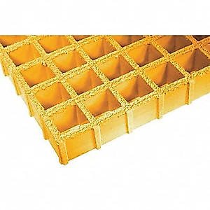 Fibergrate Yellow Molded Grating, Corvex Resin Type, 8 ft. Span, Grit-Top Surface - 878804