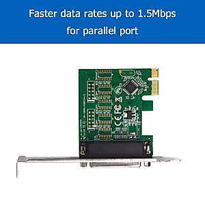 GODSHARK PCIe Parallel Port Expansion Card, PCI Express to DB25 LPT Converter Adapter Controller for Desktop with Low Bracket, Support SPP / PS2 / EPP/ECP Modes