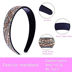 Cutewing 4PCS Fashion Rhinestone Headbands for Women Crystal Bling Headband Teeth Comb Hairbands Non Slip Hair Hoop Hair Accessories for Girls Ladies