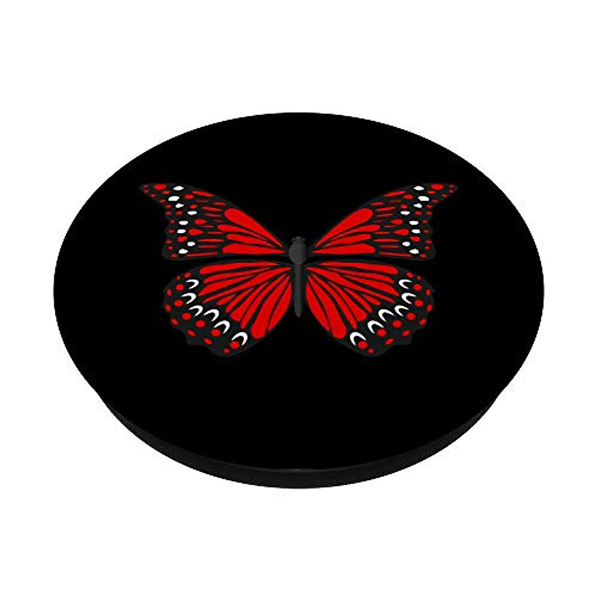 Red Butterfly Black Background PopSockets Swappable PopGrip
