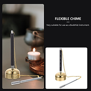 NOLITOY Tibetan Hand Bell Meditation Prayer Bells Buddhism Brass Bell Singing Scripture Implement Buddhist Supplies