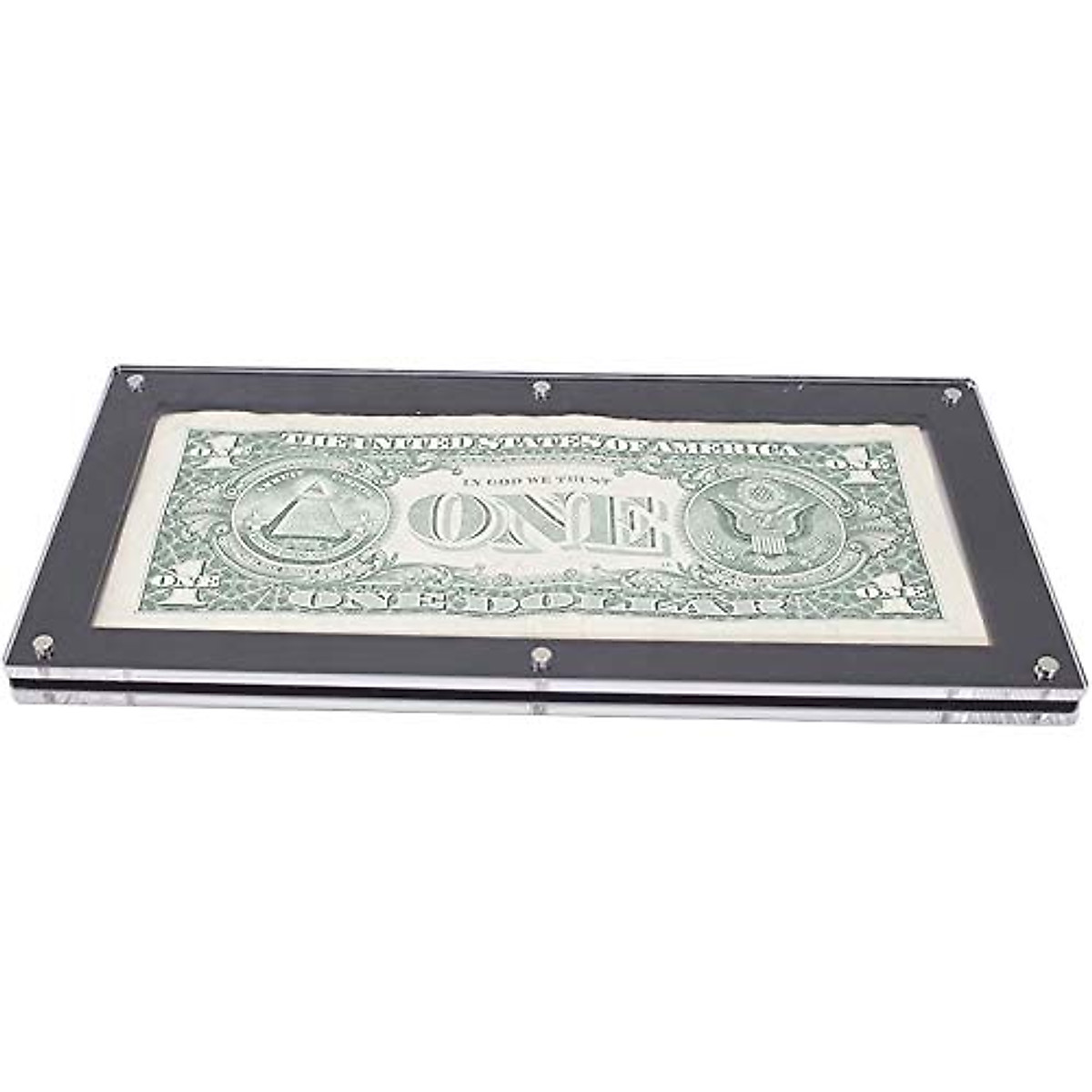 yashchykov Dollar Bill Frame - Money Frame Display - Currency Holder - Clear Picture Frame – Bill Holder (Black Acrylic)