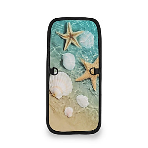 ALAZA Starfish And Seashell On The Summer Beach Small Crossbody Wallet Purse Cell Phone Bag Rfid Passport Holder with Credit Card Slots