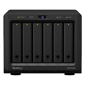 Synology DiskStation DS620slim iSCSI NAS Server with Intel Celeron Up to 2.5GHz CPU, 6GB Memory, 8TB (4 x 2TB) SSD Storage, DSM Operating System