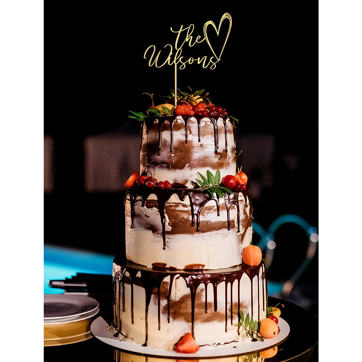 Rustic Cake topper, Personalized wedding cake topper, Custom Mr Mrs Anniversary Cake topper, Custom Calligraphy Cake topper