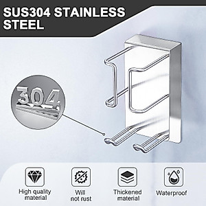 WAYASI Hair Dryer Straightener Holder Blow Dryer Holder for Bathroom, Adhesive Curling Iron Holder, Stainless Steel Hair Dryer Holder Wall Mount, Hair Tool Organizer, Hair Flat Iron Storage for salon