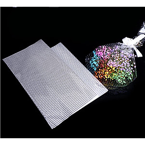 NatureMan 50 sheets Clear Cellophane flower wrapping paper,waterproof Clear Wrap Cellophane,for Flower Gift Baskets Wrap (White star)