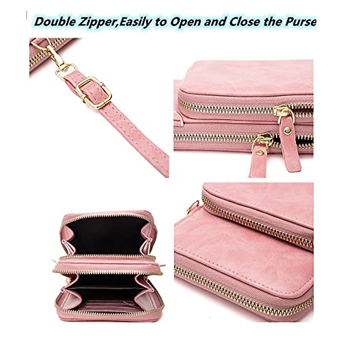 ISYSUII Crossbody Bags for Women for Samsung Galaxy Note 9 Cell Phone Wallet Purse with Credit Card Holder Adjustable Shoulder Strap Leather Handbag Clutch for Women Girls Gift,Black