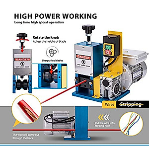 VIVOHOME Automatic Motorized Electric Wire Stripper 0.06-0.98 Inch Diameter Scrap Cable Stripping Machine with Elastic Work Gloves