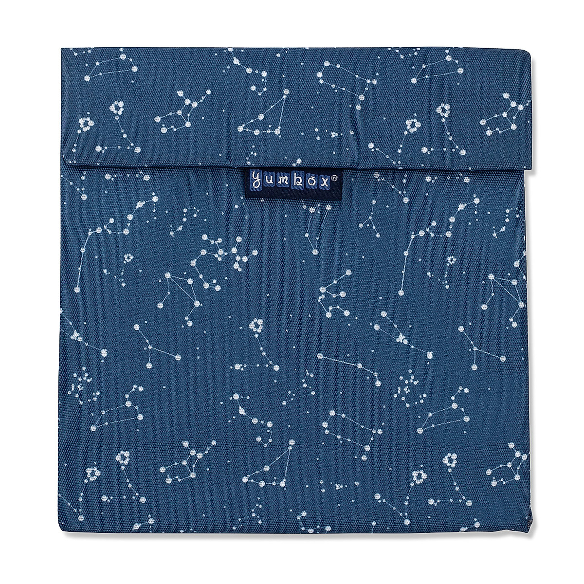 Yumbox Sandwich Bag/Snack Bag, Insulated, Reusable Fabric, Washable, Easy Touch and Pull Closure Food Safe, BPA Free, 8 x 7.5in - Starry Sky