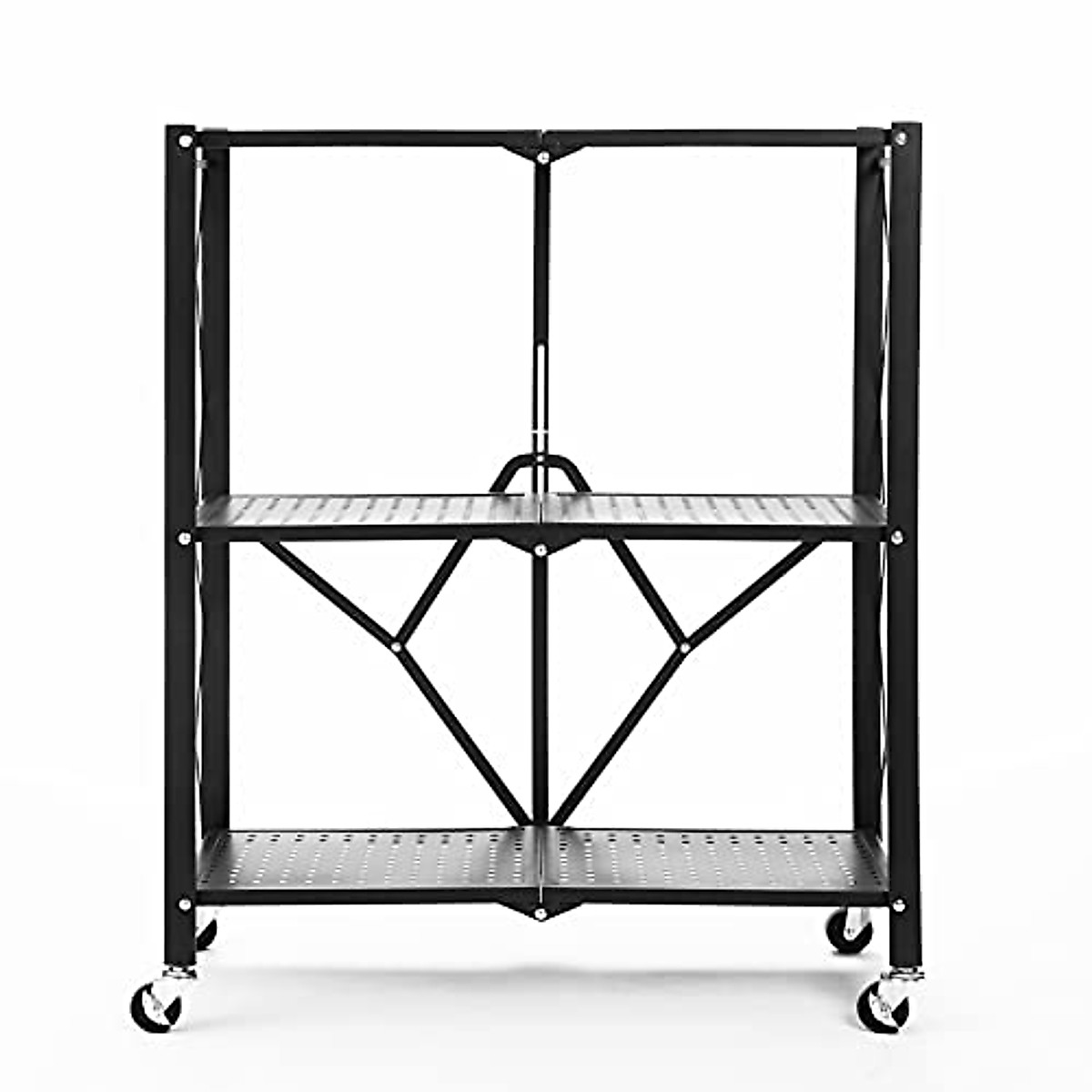 Urban Shop 3 Shelf Metal Storage Cart, Black