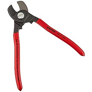 KNIPEX Cable Shears, 6-1/2 In L, 1/0 AWG, Red
