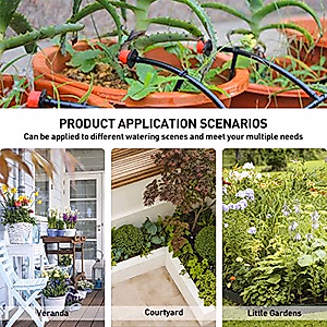 MSDADA 82ft Drip Irrigation Kits Garden Irrigation Accessories, Plant Watering System with 1/4” Blank Distribution Tubing Hose,DIY Plant Garden Hose Watering Kit (Red)