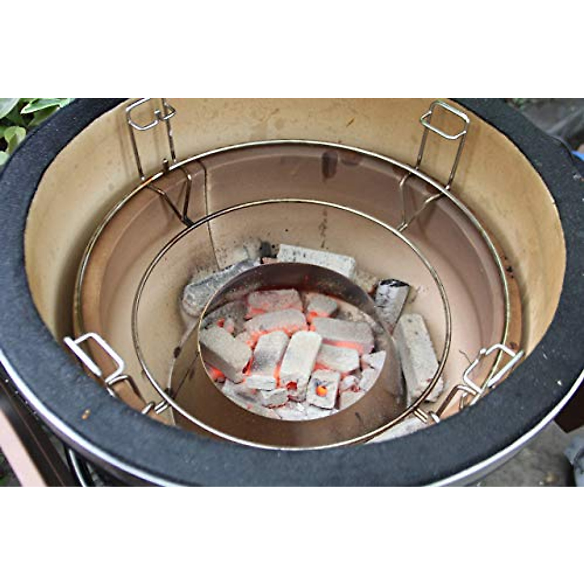 Uniflasy BBQ Whirlpool for Weber Kettle 22, 26.75 Inches WSM Weber Smokey Mountain Charcoal Briquet Holders, Big Green Egg, Medium Kamado, BBQ Cone, BBQ Kettle Charcoal Grill Accessories