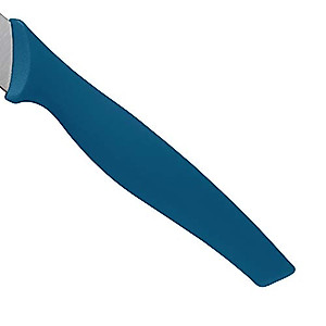 Rachael Ray Basics Japanese Stainless Steel Knife Set/ Cutlery / Chef and Utility Knives Set with Sheaths- 8 Inch Chef Knife and 5 Inch Serrated Utility Knife with Marine Blue Handles