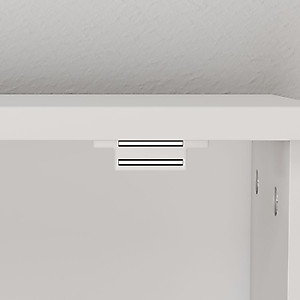 MOUMON Large Vanity Desk with Open Mirror and Lights, Makeup Desk with Drawers and Shelves, Rose-Shaped Crystal Handles, Cushion Stool not Included, White (43.3”W x 18.1”D x 54.1”H)