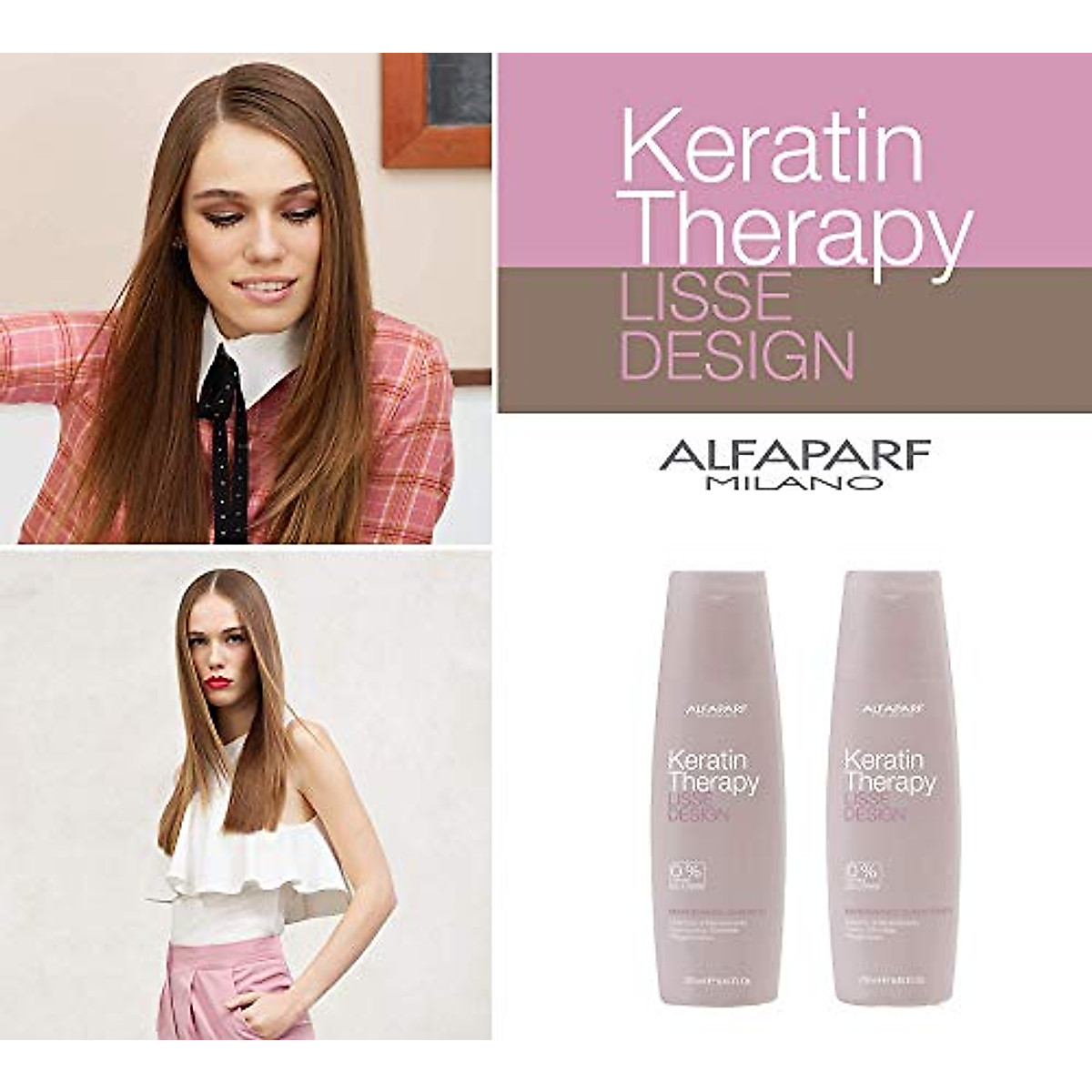 Alfaparf Milano Keratin Therapy Lisse Design Maintenance Conditioner - Sulfate Free - Maintains and Enhances Keratin Treatments - 8.45 Fl Oz (Pack of 1)