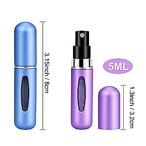 QMET Refillable Perfume Atomizer Travel,8Pcs 5ML Portable Mini Pocket Perfume Atomizer Bottle Spray for Women Mens Small Mister Spray Bottle for Travel Accessories