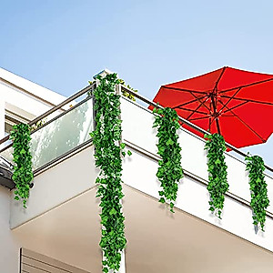 Artflower Fake Vines for Bedroom, 8 Pcs 56Ft Fake Ivy Vines Greenery Garland Artificial Ivy Leaves Fake Hanging Plants for Office Garden Wedding Wall Room Decor