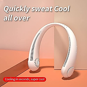 MASKROUSA Portable Neck Fan - Rechargeable Personal Air Cooler Fan, Hands Free Bladeless Neck Fan, 3 Wind Speed and Low Noise with Lightweight, Wearable Neck Cooling Fan